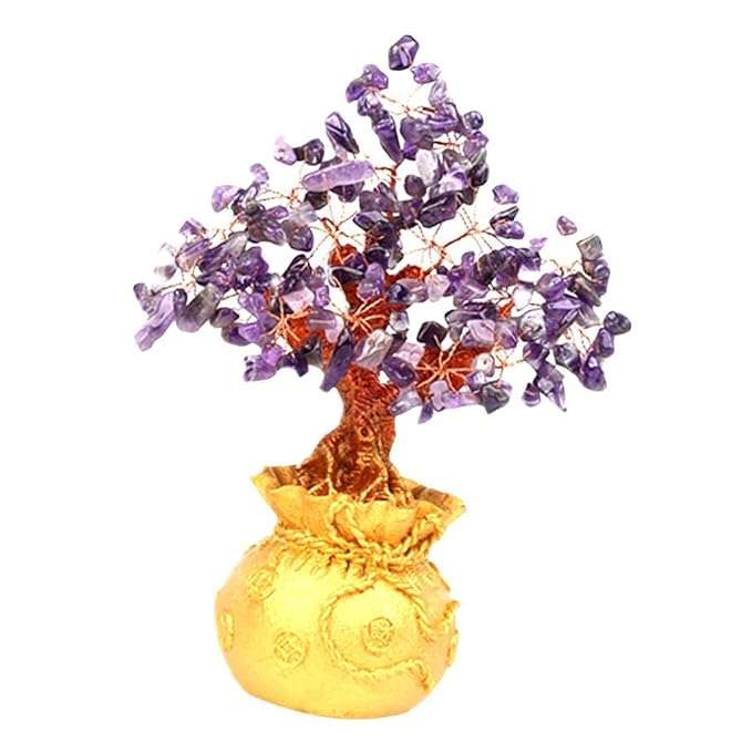 Crystal Tree Decor Natural Crystal Money Tree Ornament with Base for ...