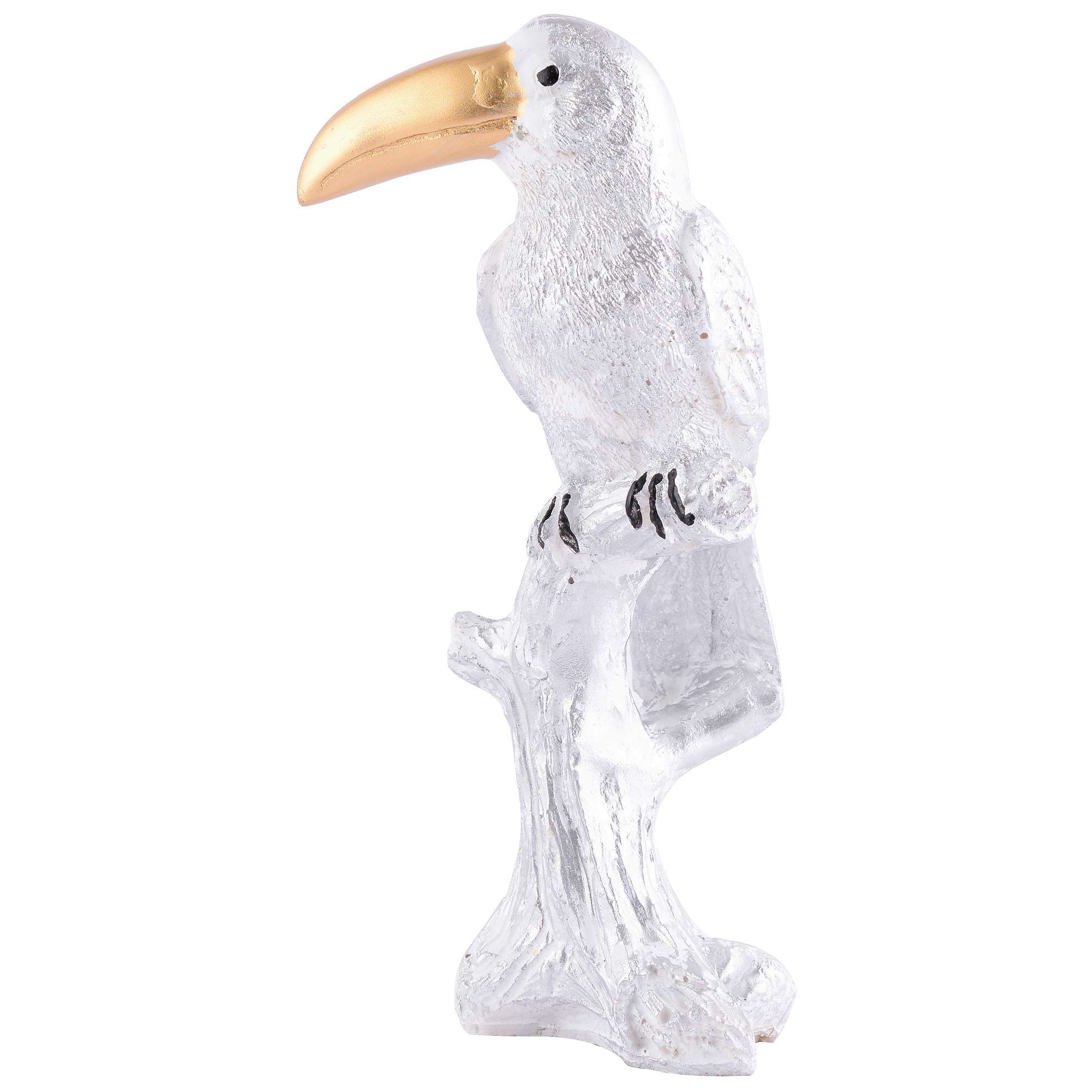 Decorative White Resin Parrot Showpiece for Home Decor, Living Room ...