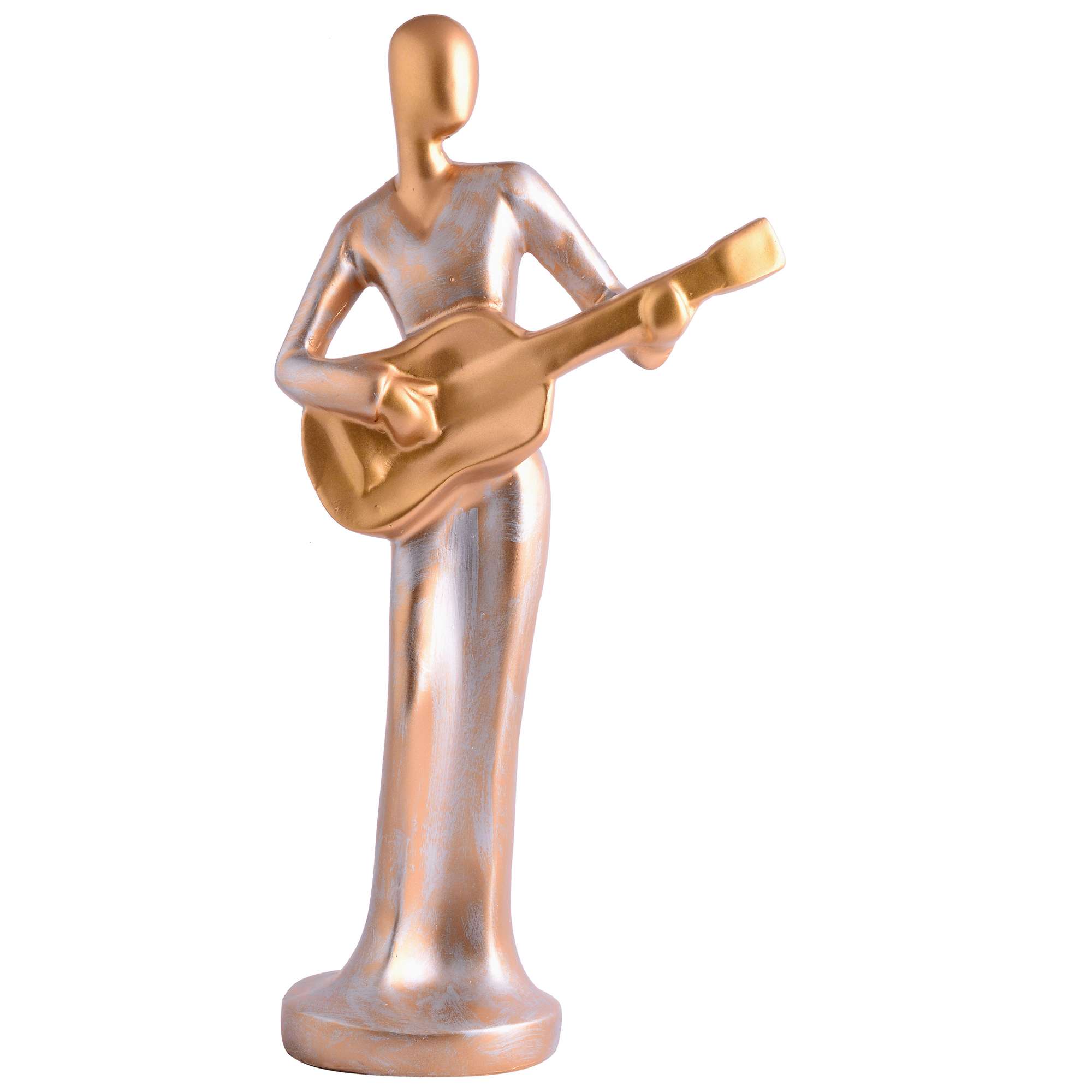 Modern metal musician golden white statue Resin figurine Contemporary ...