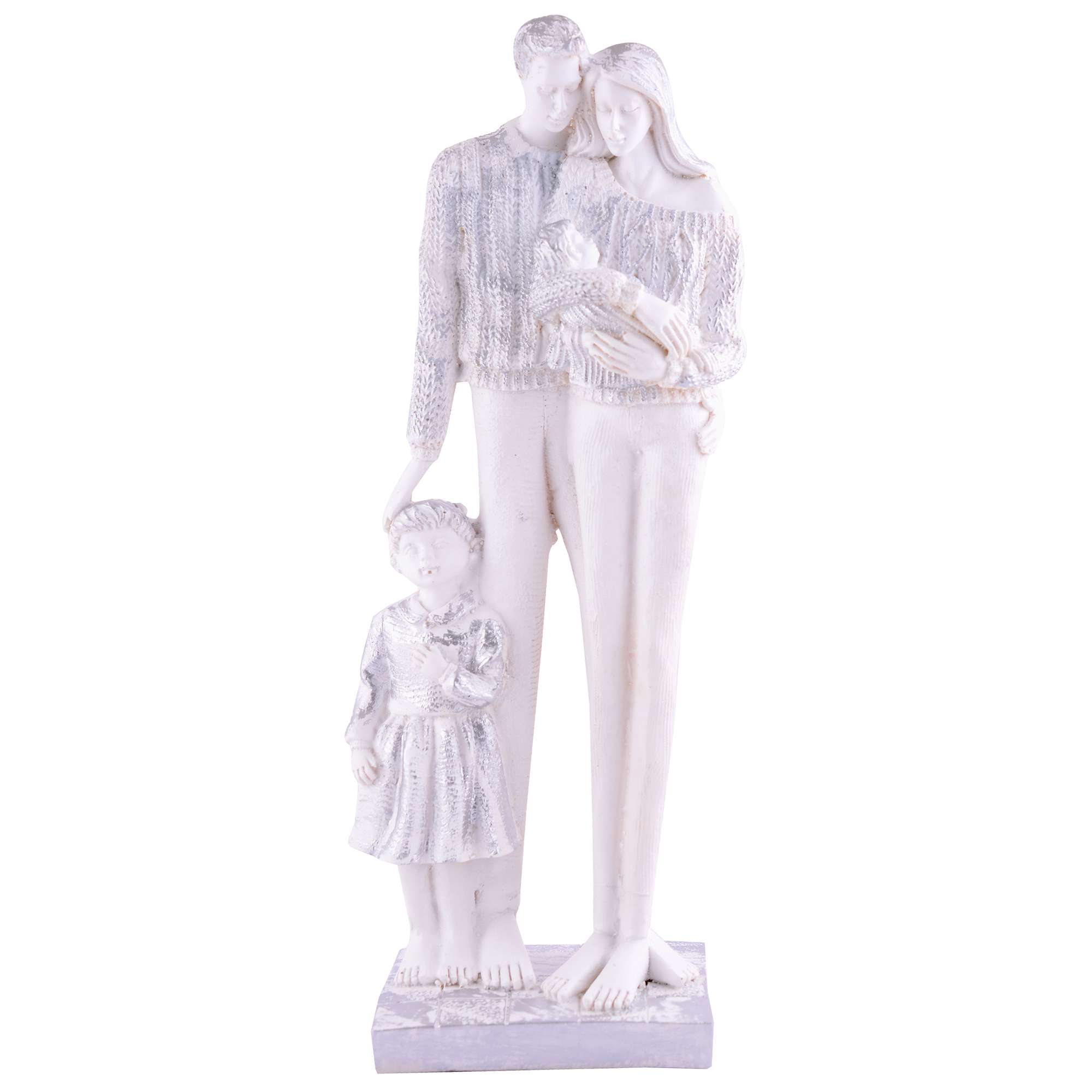 MOTHER and Father with Child girl faimily Love golden white Statue ...