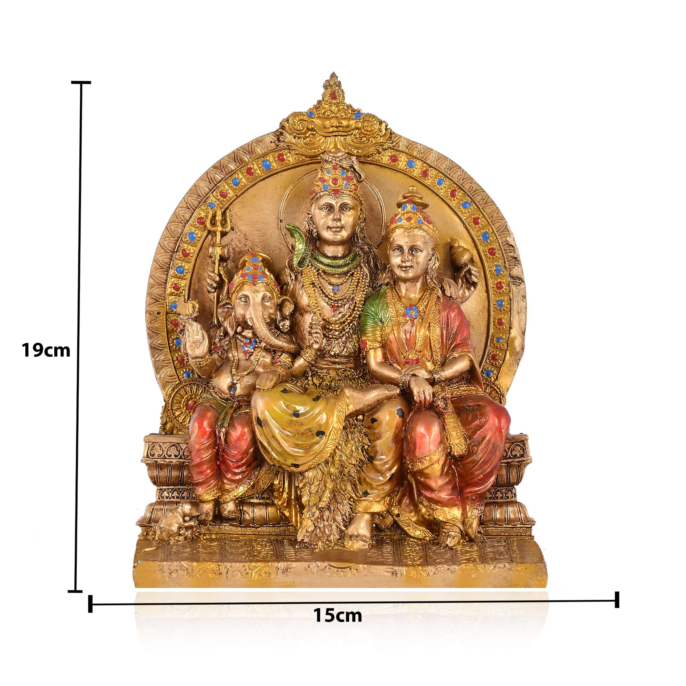 Shiva Family Idol | Shiva Parvati Statue | – Saumic Craft Gallery